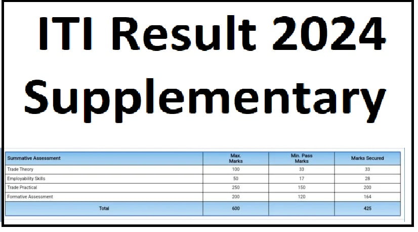 ITI Result 2024 Supplementary – JobInfo